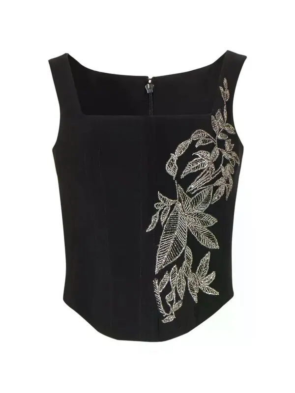 Costarellos Jaxine Appliquéd Crepe Bustier