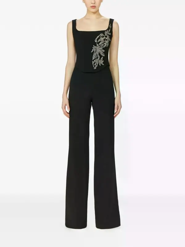 Costarellos Jaxine Appliquéd Crepe Bustier