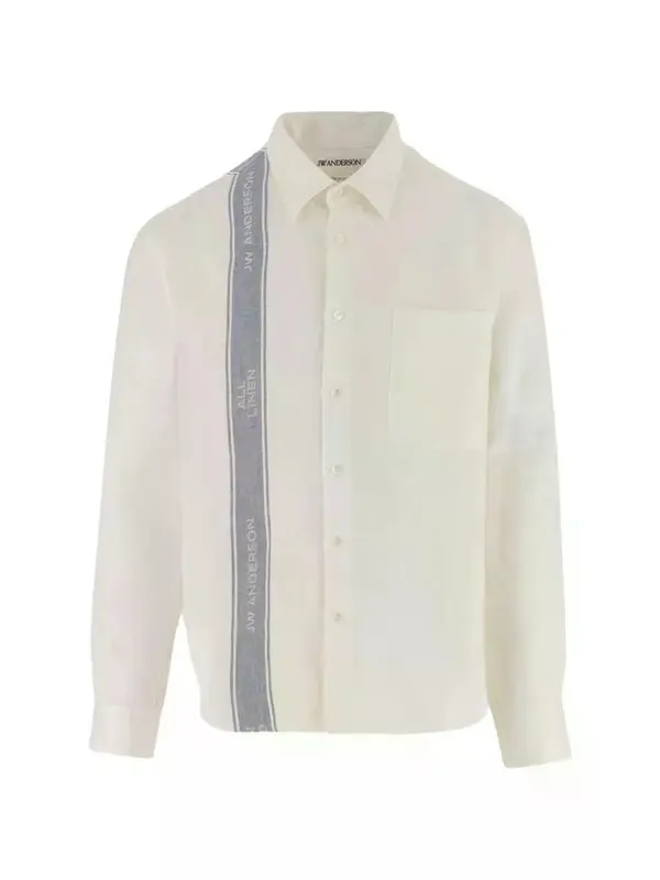 JW Anderson Logo-stripe Button-down Linen Shirt