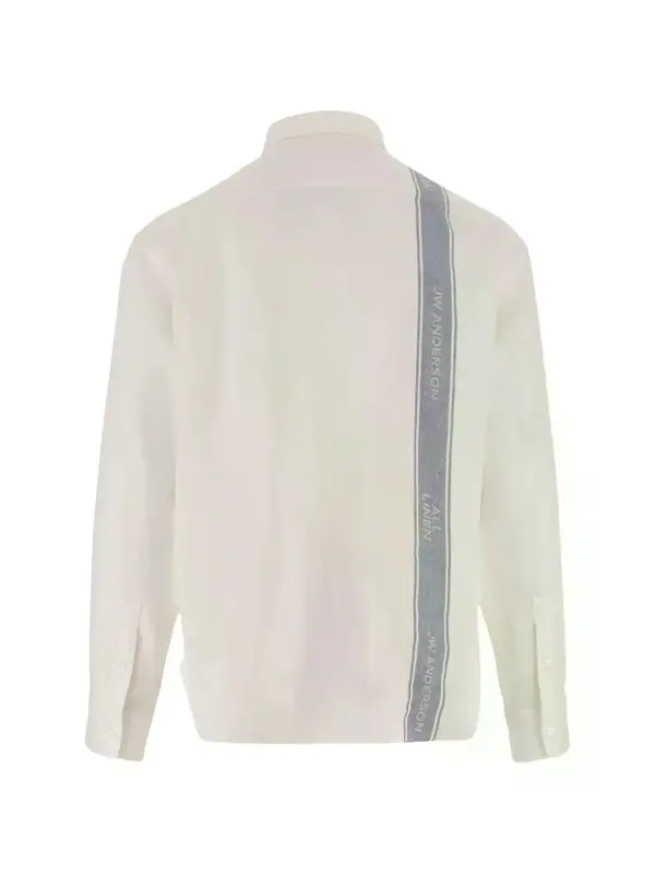 JW Anderson Logo-stripe Button-down Linen Shirt