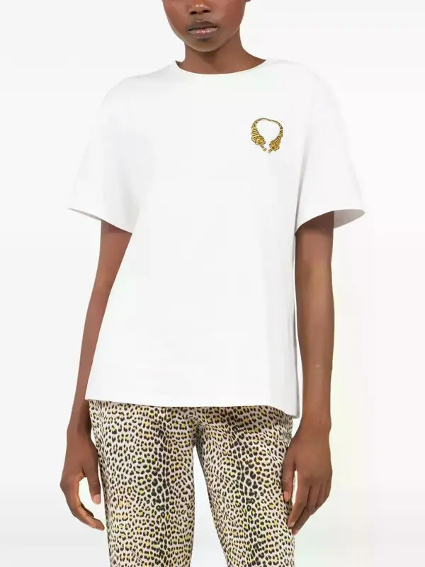 Roberto Cavalli Tiger-embroidered T-shirt
