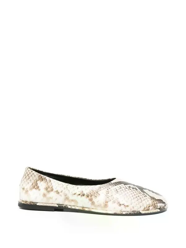 TEURN STUDIOS Suri Snake-print Flat Pumps