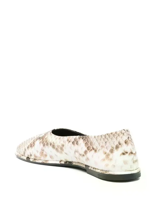TEURN STUDIOS Suri Snake-print Flat Pumps