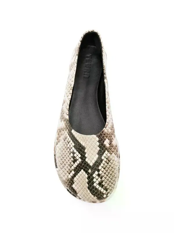 TEURN STUDIOS Suri Snake-print Flat Pumps