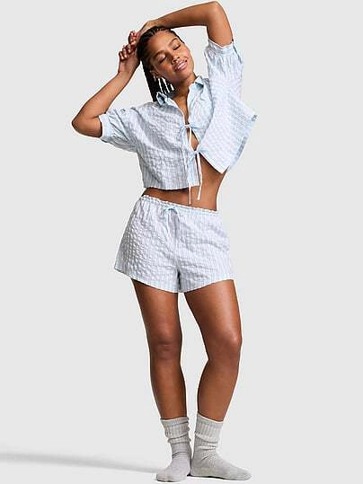 Pink Coastal Cutie Pajama Shorts - Print