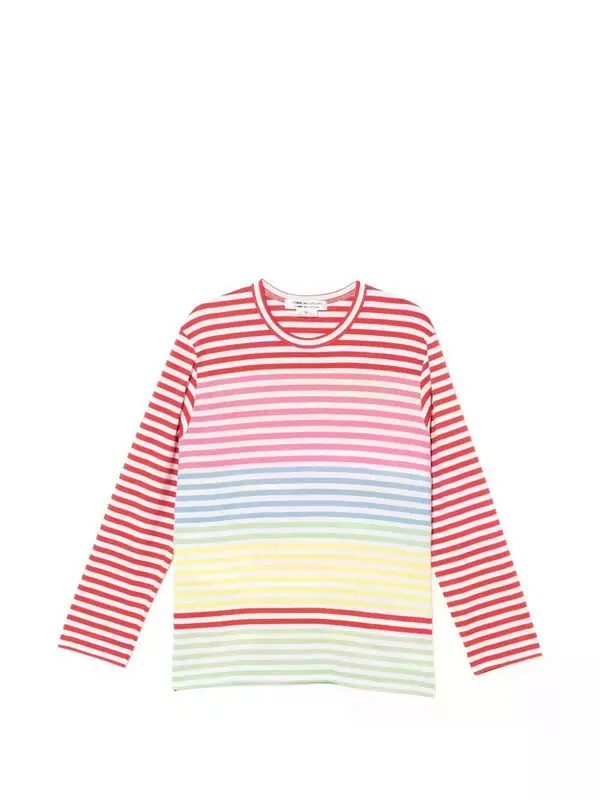 Comme Des Garçons Striped Long Sleeve T-shirt - White