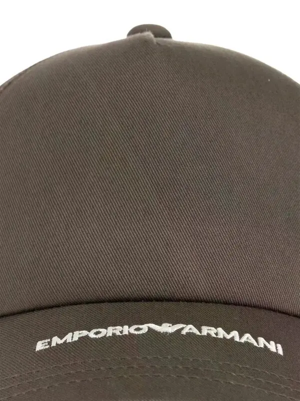Emporio Armani Embroidered Cotton Cap - Brown