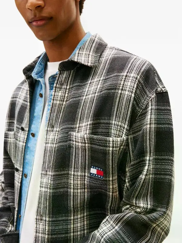Tommy Hilfiger Plaid Chest-pocket Overshirt - Black
