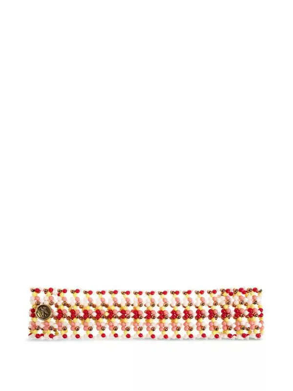 Etro Beaded Logo-plaque Headband - Red