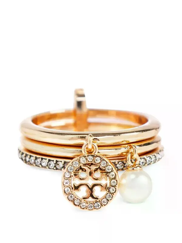 Tory Burch Icon Pavé Charm Ring - Gold