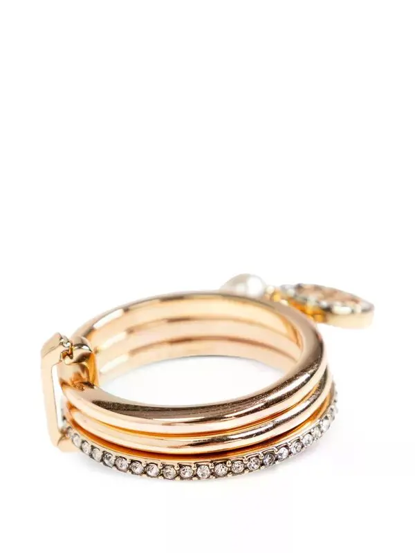 Tory Burch Icon Pavé Charm Ring - Gold