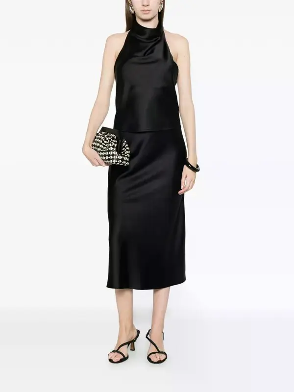 Imperial Elasticated Midi Skirt - Black