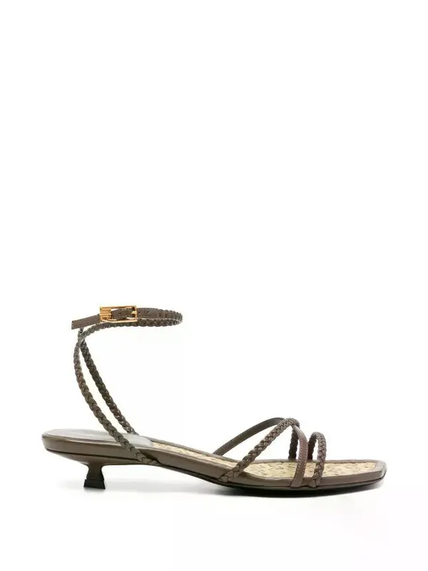 SERGIO ROSSI Braided-strap Sandals - Brown