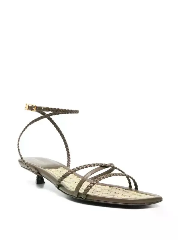 SERGIO ROSSI Braided-strap Sandals - Brown