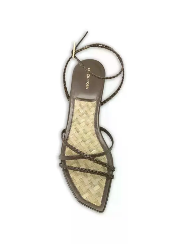 SERGIO ROSSI Braided-strap Sandals - Brown