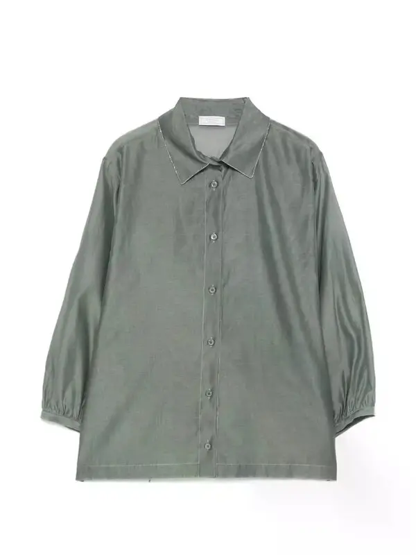 Peserico Button Sleeve Shirt - Green