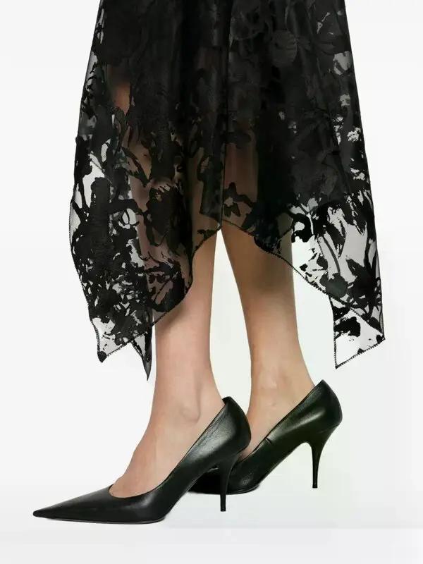 Alexander McQueen Floral Devoré Asymmetric Skirt