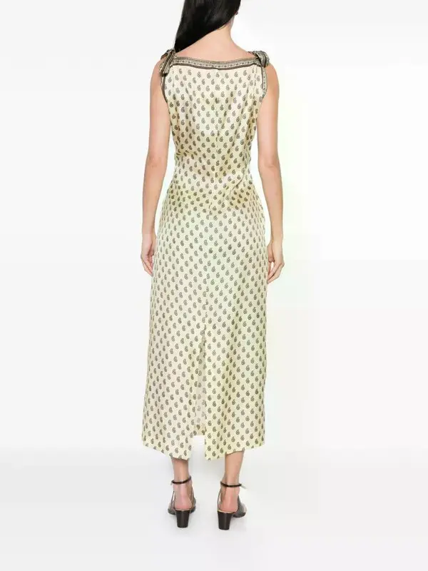 DÔEN Paisley-pattern Midi Dress - Neutrals