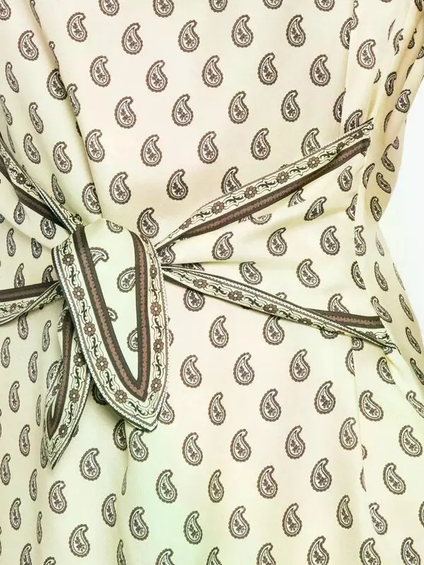 DÔEN Paisley-pattern Midi Dress - Neutrals