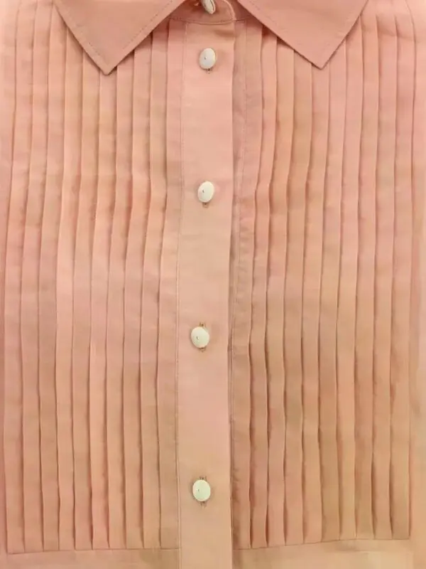 GOLDEN GOOSE Pleated Bib Shirt - Pink