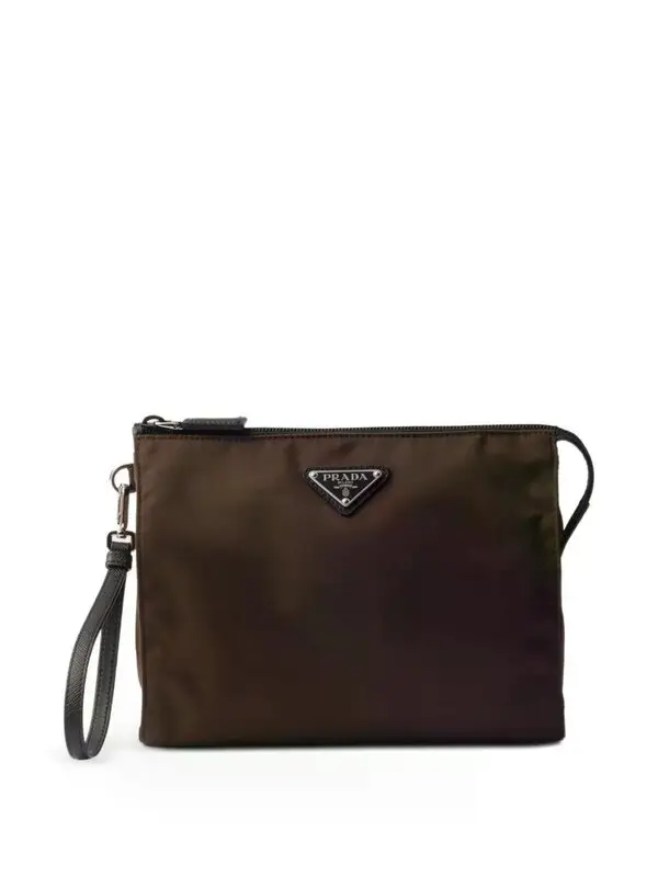 Prada Logo-detail Necessaire - Brown