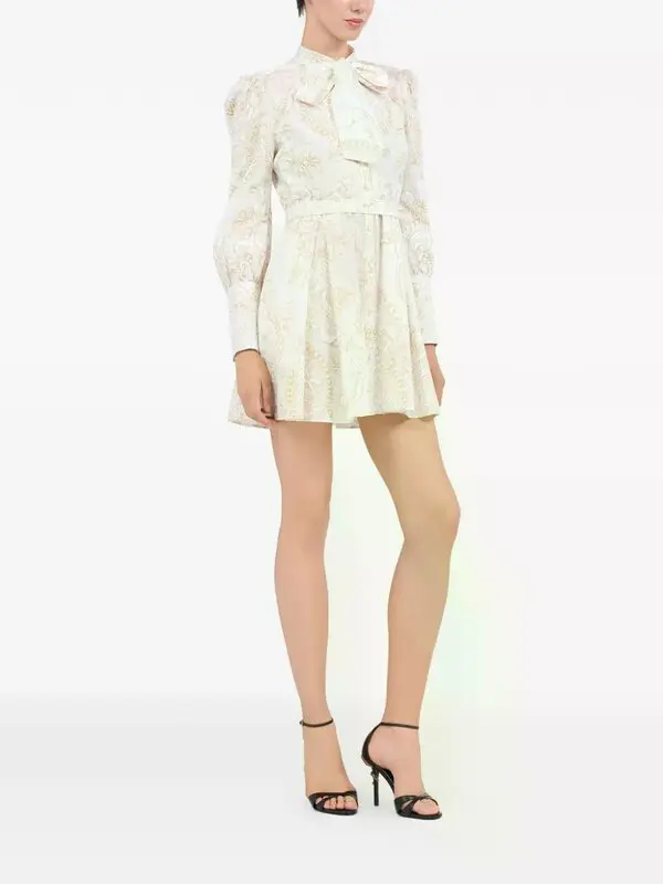 Roberto Cavalli Bow-belted Patterned Dress