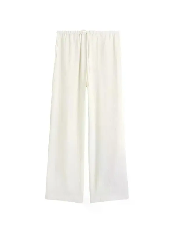 TOTEME Woven Stripe Drawstring Trousers