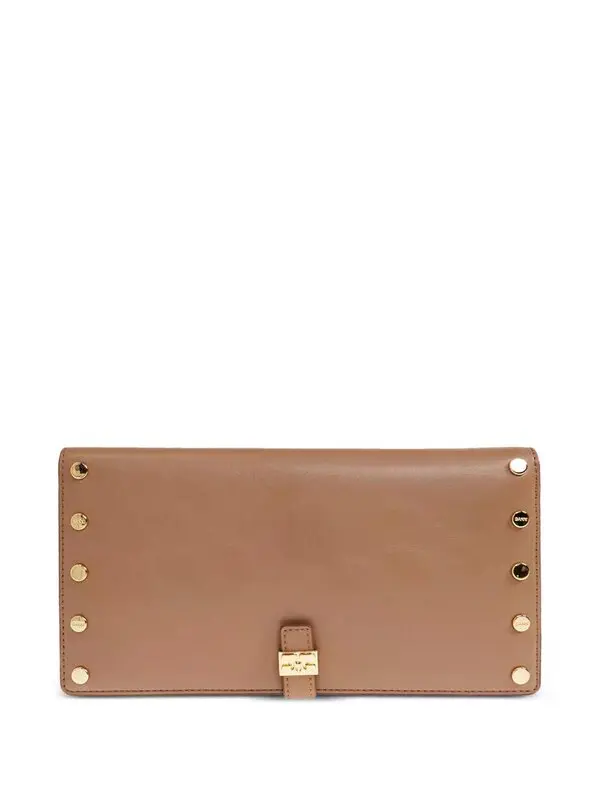 GANNI Studs-embellishment Flap Wallet - Neutrals