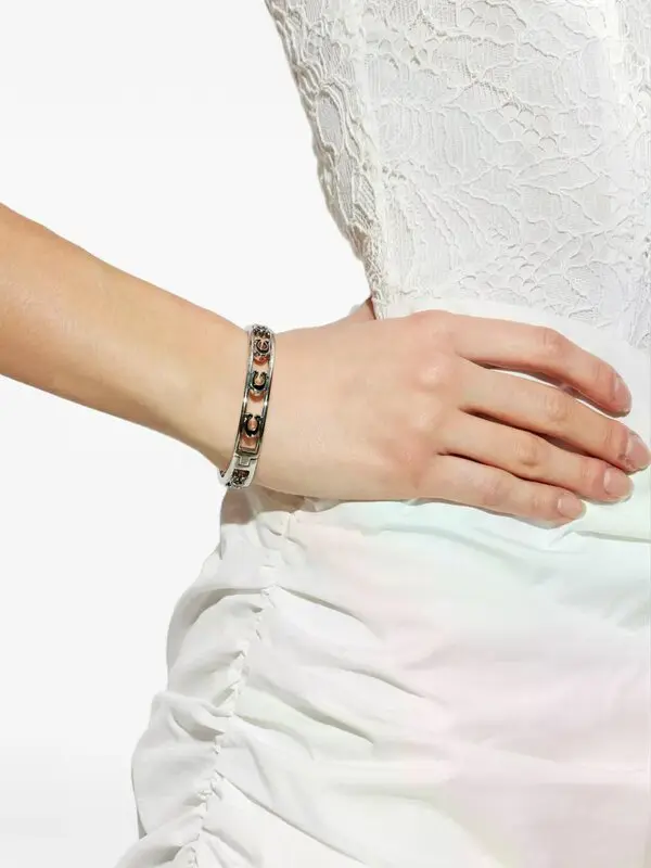 COACH Logo Brass Bracelet - Silver