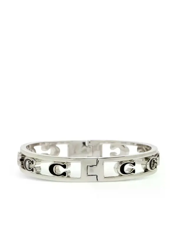 COACH Logo Brass Bracelet - Silver