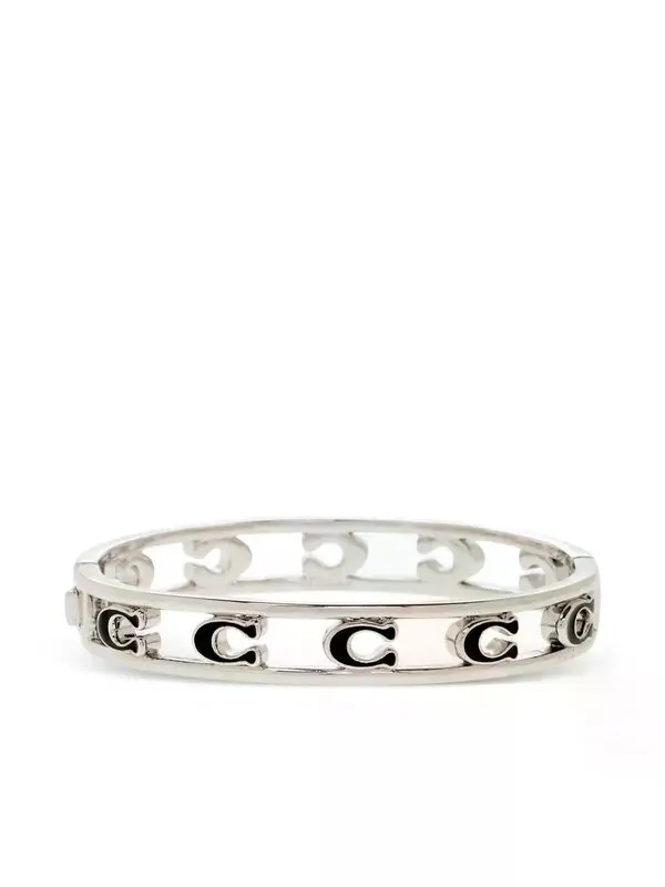 COACH Logo Brass Bracelet - Silver