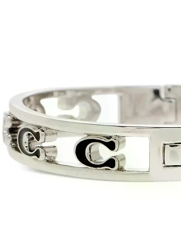 COACH Logo Brass Bracelet - Silver