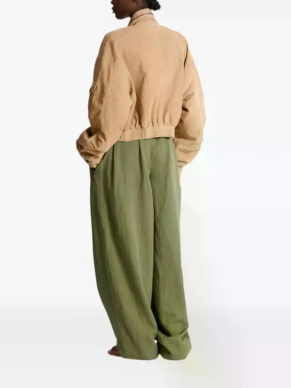 Balmain Pocket Suede Bomber Jacket - Neutrals