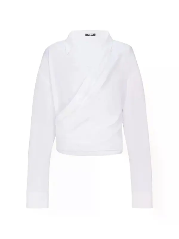 Balmain Long-sleeve Wrap Shirt