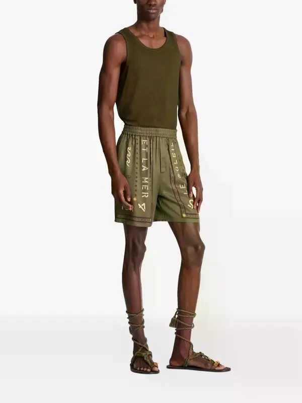 Balmain Club Print Bermuda Shorts - Green
