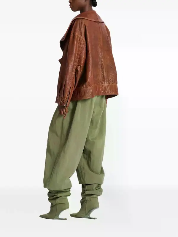 Balmain Lambskin Bomber Jacket - Brown
