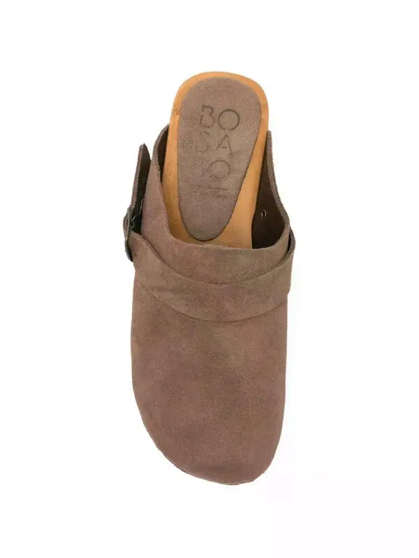 BOSABO Annaé Buckle Suede Clogs