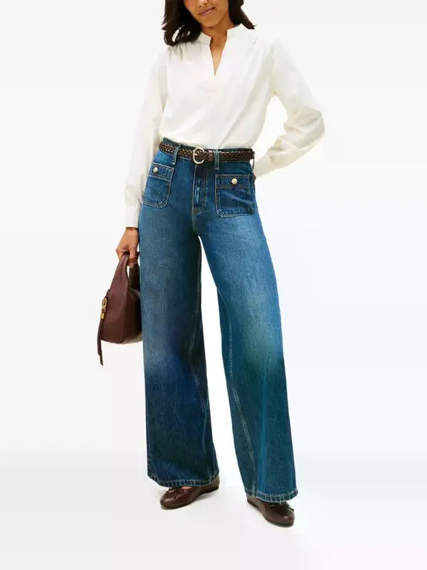 Tommy Hilfiger Wide Leg Jeans With Patch Pockets
