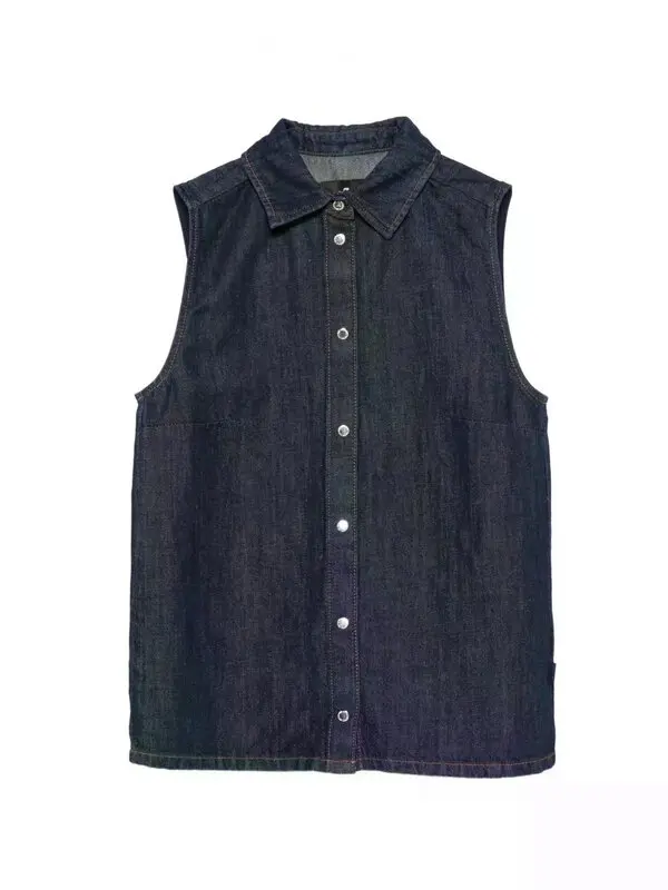 7 For All Mankind Sleeveless Snap-button Shirt