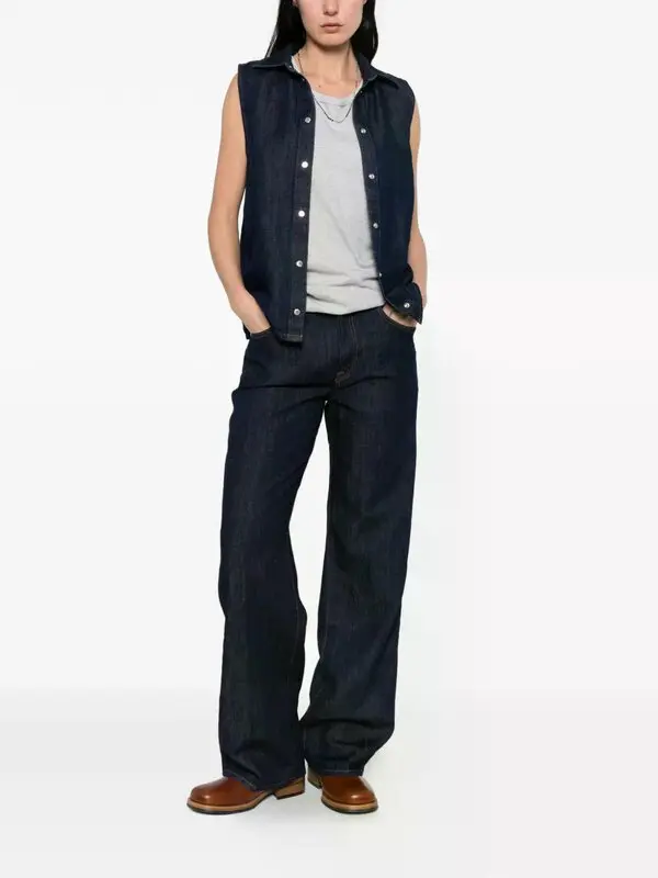 7 For All Mankind Sleeveless Snap-button Shirt