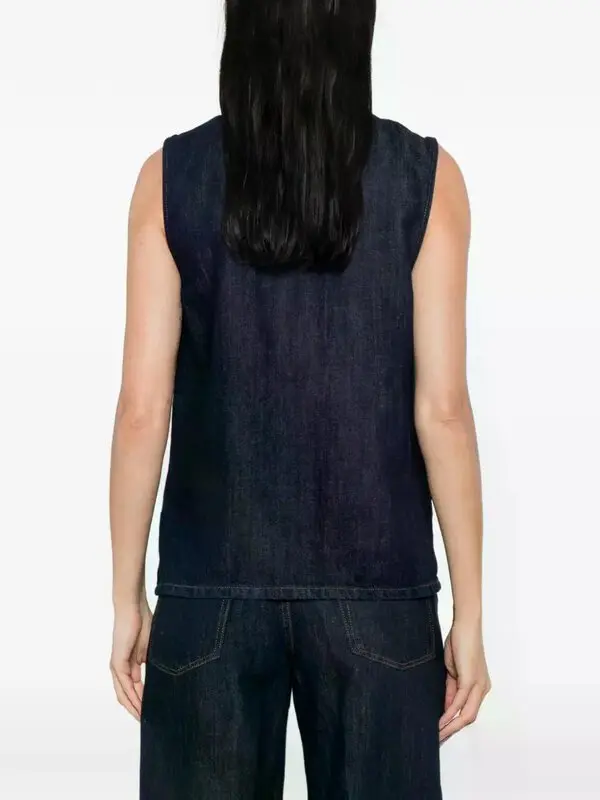7 For All Mankind Sleeveless Snap-button Shirt