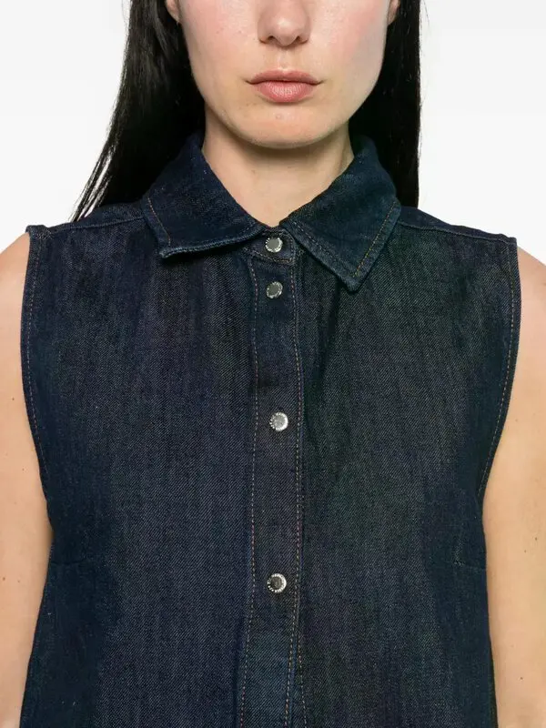 7 For All Mankind Sleeveless Snap-button Shirt