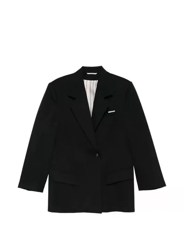 Attico Notched-lapel Single-button Blazer - Black
