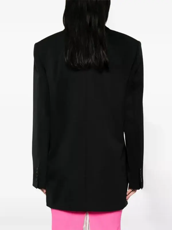 Attico Notched-lapel Single-button Blazer - Black