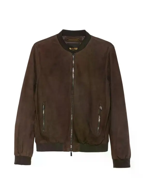 MOORER Suede Bomber Jacket
