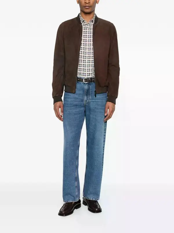 MOORER Suede Bomber Jacket