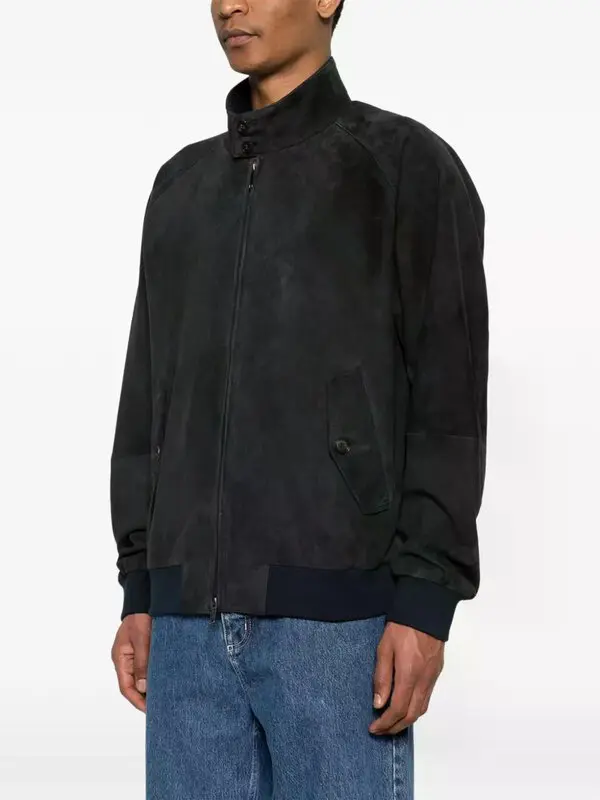 BARACUTA Zip-up Suede Jacket