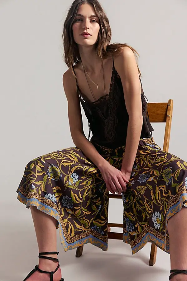 Free People Sweet Reaction Pull-on Wide-leg Crop Pants - Brown Combo