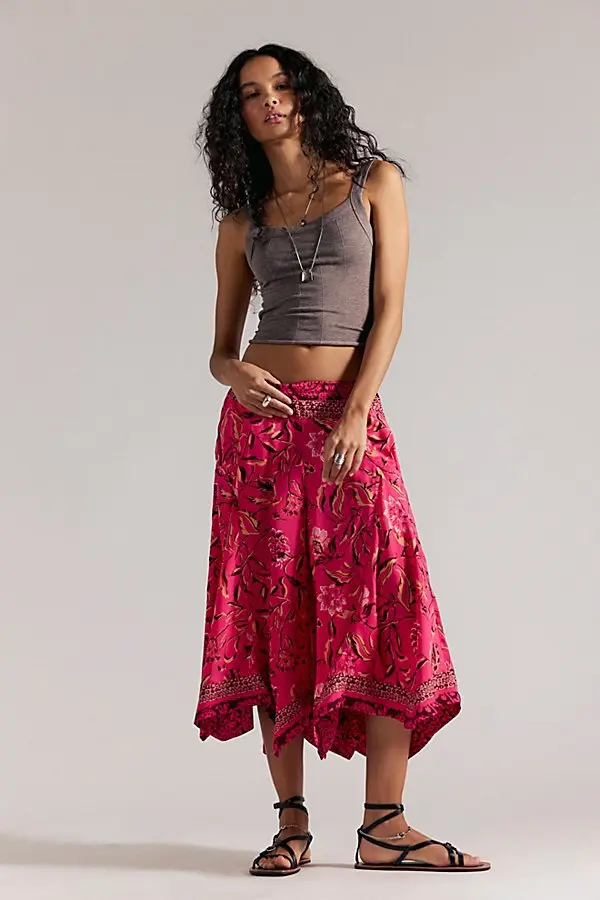 Free People Sweet Reaction Cropped Culottes - Pink Combo