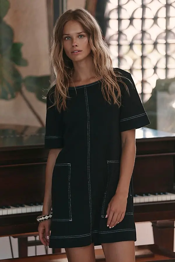 Free People Strada Mini Dress - Black